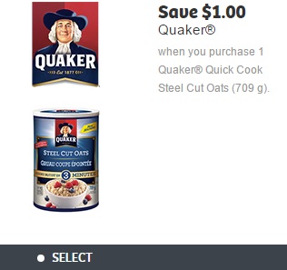 New Quaker Quick Cook Steel Cut Oats Coupon