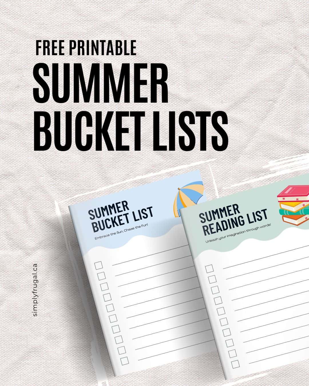 Free Printable Summer Bucket Lists